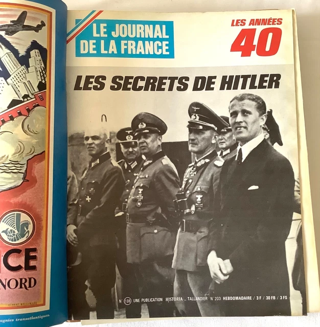 LE JOURNAL DE LA FRANCE Les ANNÉES 40 HISTORIA TALLANDIER 18 REVUES ...