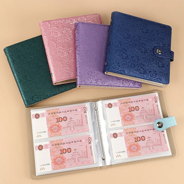 GELD SPAREN SCHECK buch halter PU-Leder Spar-Geld-Notebook Paare EUR 20 ...
