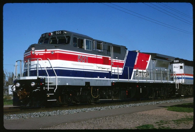 ORIGINAL RAIL SLIDE - AMTK Amtrak 501 Tempe AZ 2-1-1992 EUR 3,47 ...