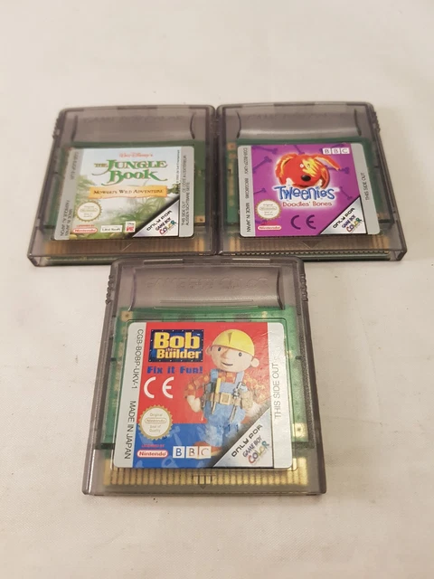 GAMEBOY COLOR KIDS Games Bundle Tweenies Bob the Builder Jungle Book ...