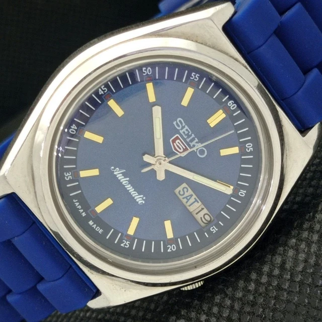 VINTAGE SEIKO 5 AUTOMATIC 7009A JAPAN MENS DAY/DATE BLUE WATCH 588a-a310151-3 EUR 40,29 ...