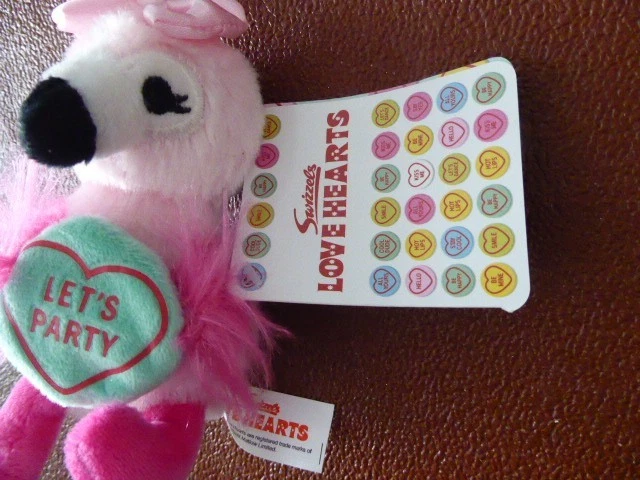 SWIZZELS LOVE HEARTS Let's Party Farina The Flamingo keyring bag pram ...