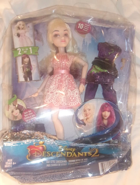 DISNEY DESCENDANTS 2 Isle Style Switch Mal Doll New In Smashed Packaged ...