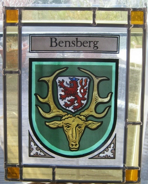 GLASMALEREI WAPPEN VON Bensberg (Ortsteil von Bergisch Gladbach) 24 x ...