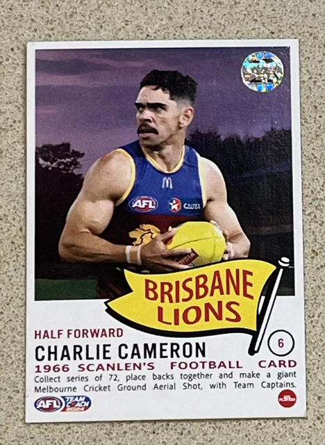 2024 AFL TEAM Coach Brisbane lions Charlie Cameron Scanlen 6 Retro RARE ...