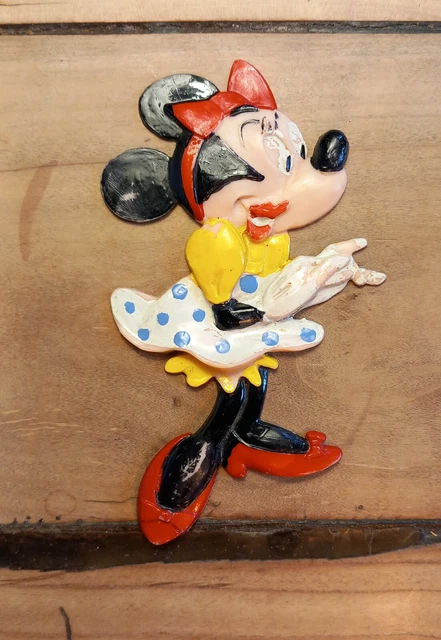 FIGURINE MINNIE MOUSE Plaque en relief 60's walt disney EUR 19,00 ...