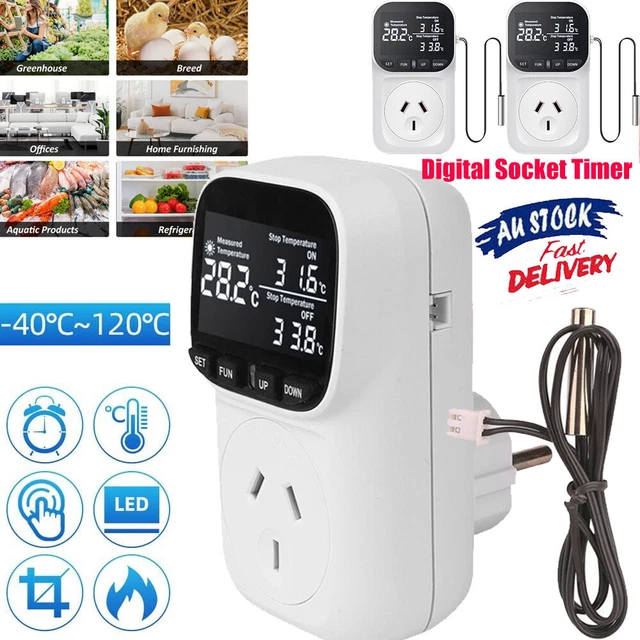 Digital Plug In Thermostat Electronic Temperature Controller Sensor