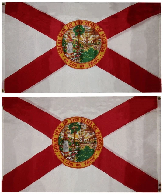12X18 STATE OF Florida Double Sided BOAT Flag Grommets HEAVY DUTY 2PLY ...