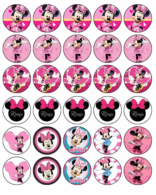 MINNIE MOUSE 1ST Birthday Cupcake Toppers Edible Wafer Paper Cake ...