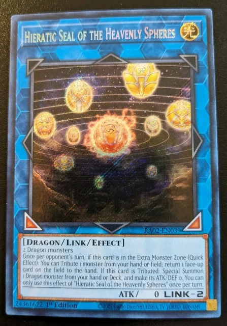 HIÉRATIC SEAL OF The Heavenly Spheres RA02-EN039 1ère édition Secret ...