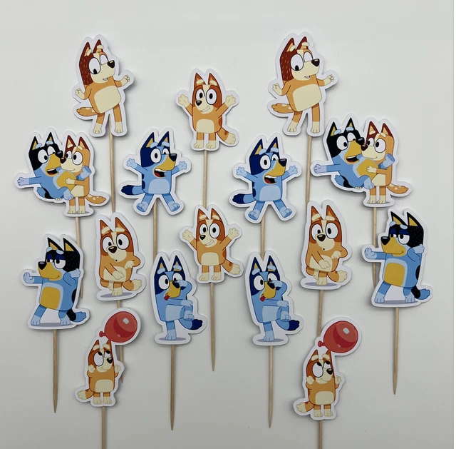 BLUEY CUPCAKE TOPPERS Cake Topper | Bluey Birthday Decorations EUR 16 ...