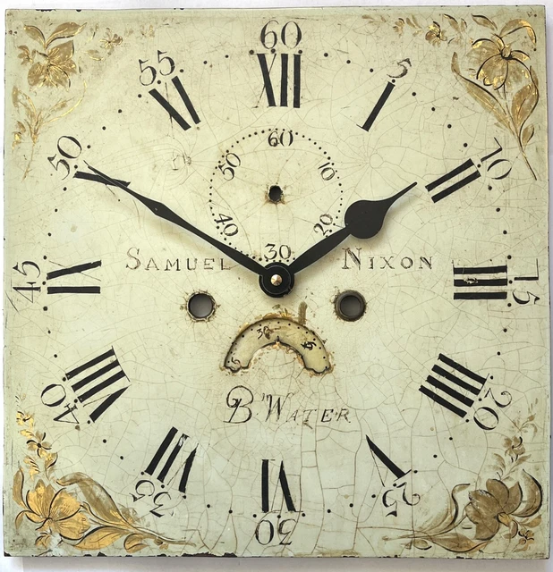 ORIGINAL REVAMPED HAND-PAINTED Grandfather Longcase Clock Dial & Modern ...