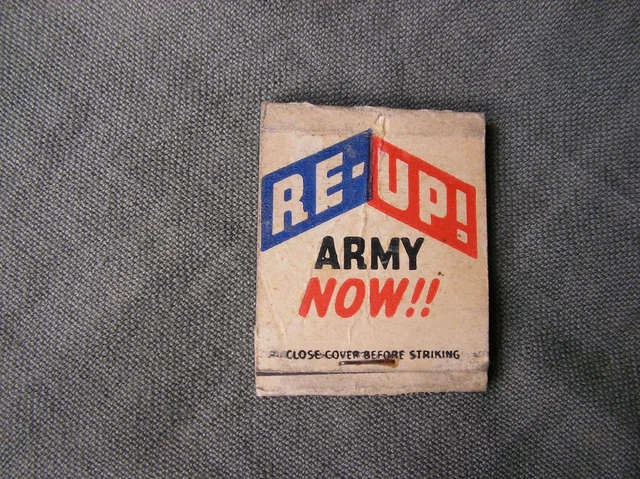 WW2 US BOITE D'allumettes Vide Américaine " Re-Up Army Now " 2 EUR 9,00 ...