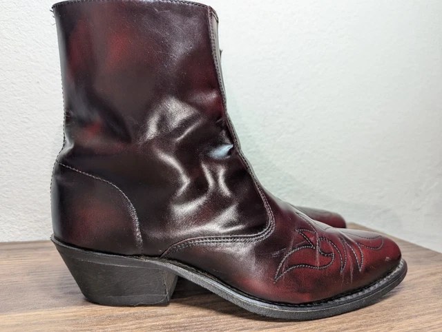 ACME MEN'S WESTERN Short Boots - Burnt Apple Leather (9293076) Oxblood ...