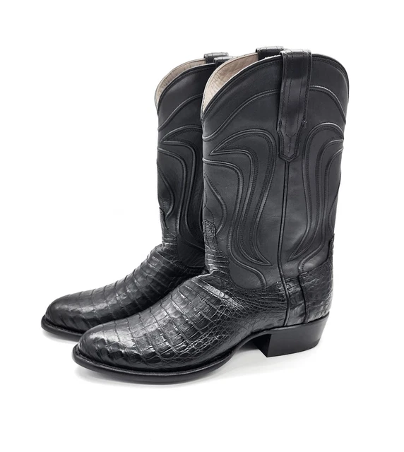 TECOVAS 10.5 EE Caiman Cowboy Boots - The Dillon Midnight Black - NEW w ...