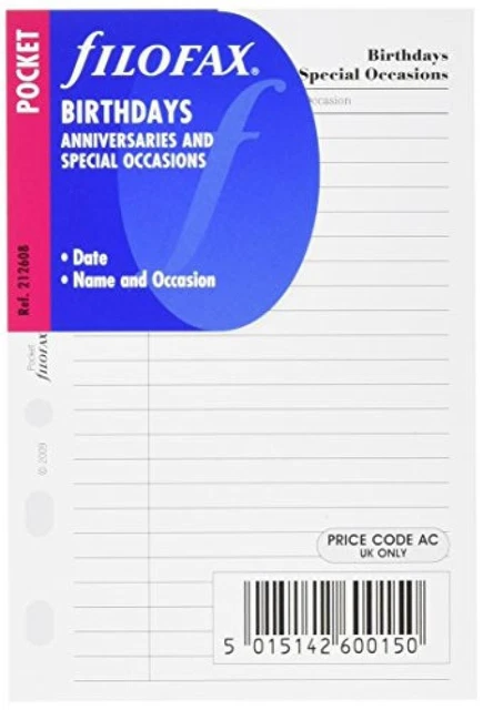 FILOFAX - RICARICHE, tutte le misure e varianti per organizzatori ...