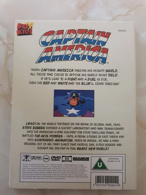 CAPTAIN AMERICA - 2 Animated DVD Titles £3.84 - PicClick UK