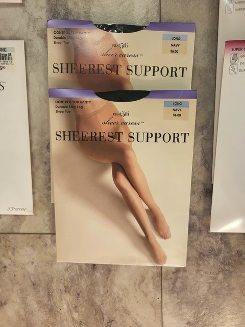 EAST 5TH PANTYHOSE JC Penney Sand, Suntan, Navy, Bone Large Long Vtg ...