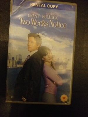 TWO WEEKS NOTICE VHS Hugh Grant Sandra Bullock Warner Bros EUR 2,00 ...