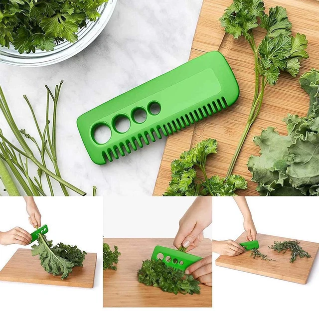 KITCHEN VEGETABLE LEAF Peeler Multi-Function Slicer Remover Leaf Tool ...
