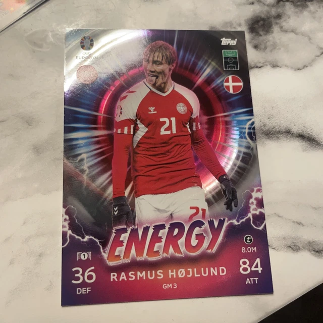 CARTA ENERGETICA MATCH Attax Uefa Euro 2024 Gm 3 Rasmus Hojlund ...