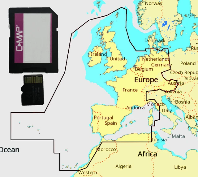 2021 C-MAP DISCOVER MAP CHART microSD SD CARD CENTRAL, WEST EUROPE ...
