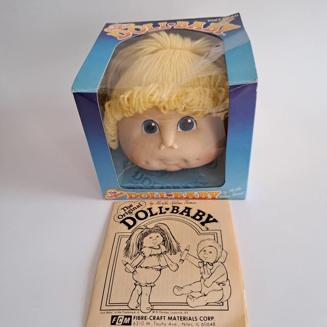 DOLL BABY BLONDE Ponytail Head 3109 Martha Nelson Thomas Yarn Hair ...
