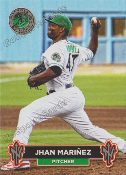 2018 NORFOLK TIDES Jhan Marinez RC Rookie Baltimore Orioles EUR 2,21 ...