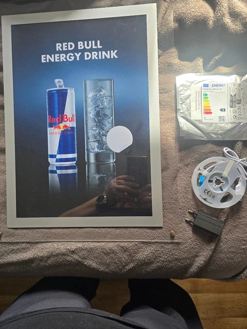 1X SCHÖNE LEUCHTREKLAME/POSTERRAHMEN von Red Bull-Energydrink, LED, Neu ...