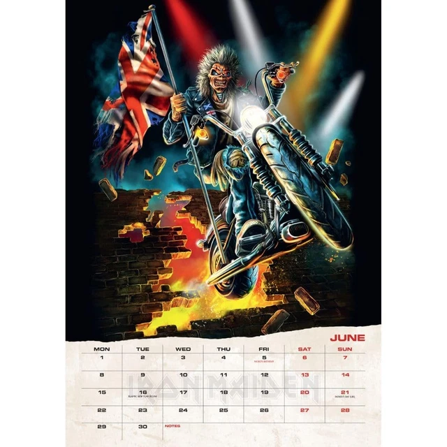 2026 CALENDAR IRON MAIDEN MONTH to VIEW A3 WALL CALENDAR OFFICIAL ...