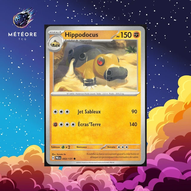 CARTE POKÉMON HIPPODOCUS 053/131 Évolutions Prismatiques Français EUR 2 ...