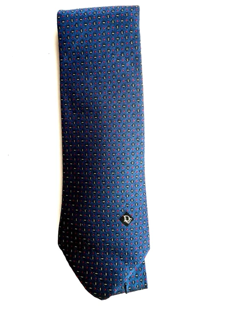 VINTAGE CHRISTIAN DIOR “Monsieur” Blue Tie - New with Tags - Original Box £19.60 - PicClick UK