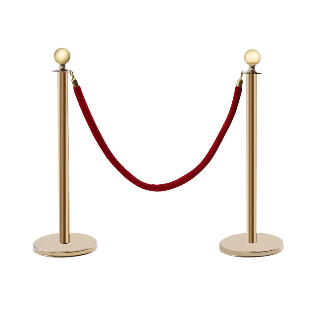 STANCHION SET QUEUE Pole Crowd Control Barrier Stanchions Red Velvet ...