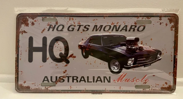 HOLDEN MONARO GTS HQ 2 DOOR Navy Metal Vintage Tin License Number Plate ...