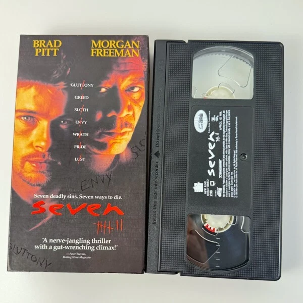 SEVEN~BRAD PITT~MORGAN FREEMAN- Thriller - Vintage VHS Movie- Pre-owned ...