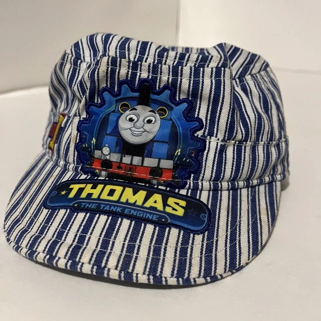 THOMAS THE TANK Engine Train Conductor Cap Hat Striped Blue & White ...