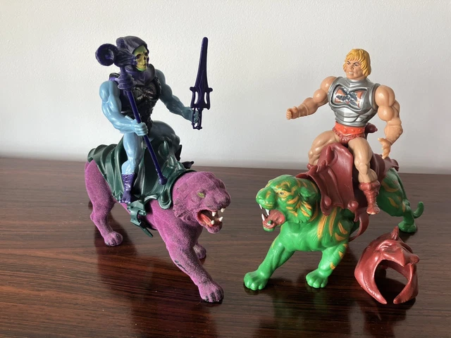 MASTERS OF THE Universe MOTU He man Battle Cat Skeletor Panthor Lot Set ...