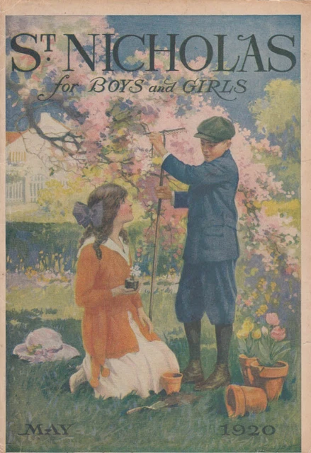 ST NICHOLAS MAGAZINE COVER 5 1920 boy & girl gardening by Relyea $9.99 ...