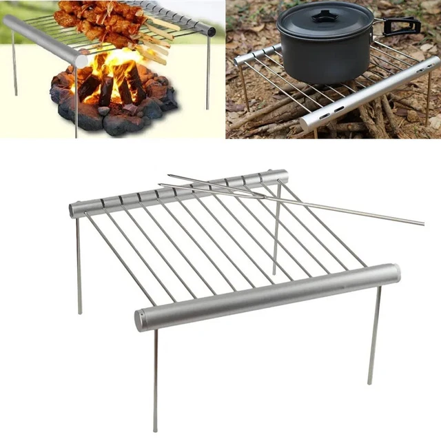 MINI BARBECUE GRIGLIA Cucina Acciaio Inox Griglia Ribaltabile Per ...