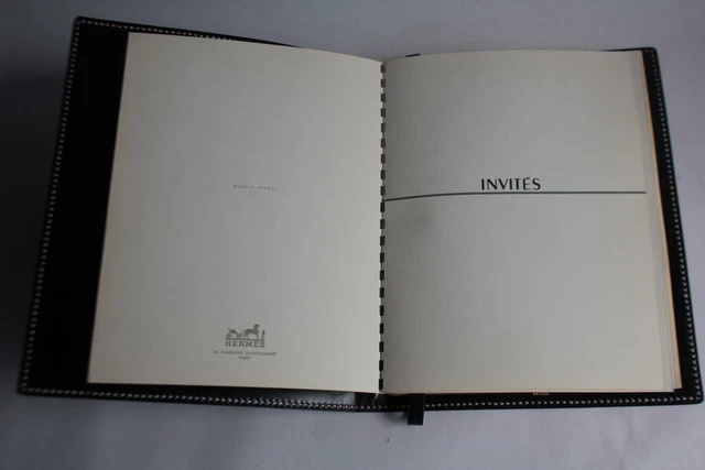 HERMES CARNET DE réception Invités Menus Cuisine cuir box noir (63246 ...