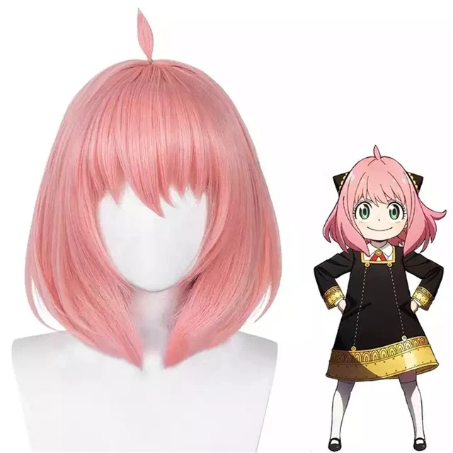 SPY×FAMILY YOR FORGER Anya Forger Pink Short Wig Hair Anime Cosplay ...