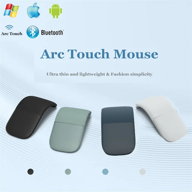 BLUETOOTH FOLDING WIRELESS Mouse Arc Touch Mini Mice Silent For ...