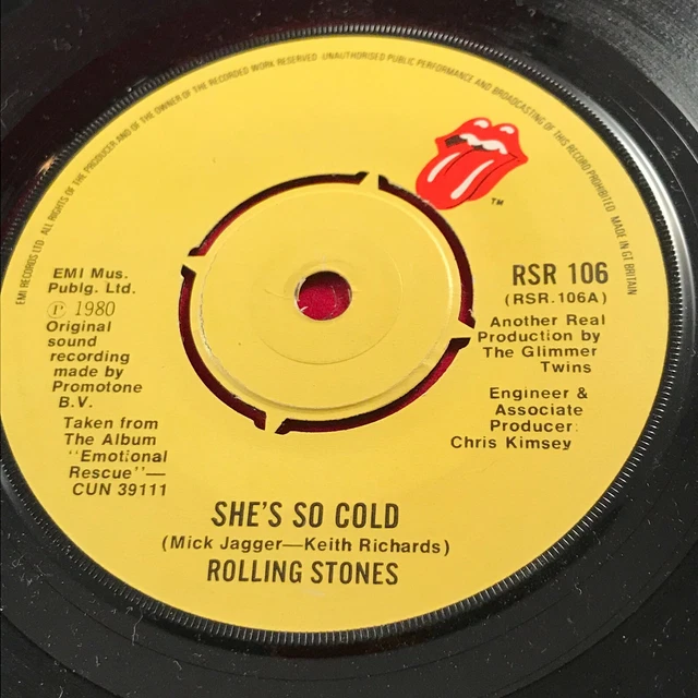 Rolling Stones Shes So Cold 1980 Uk 7 Vinyl Single Send It To Me
