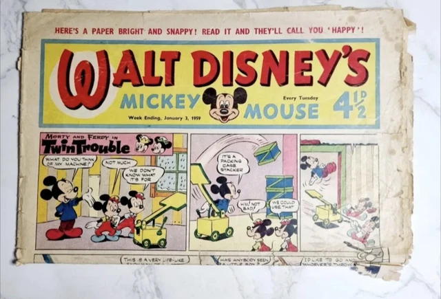 VINTAGE WALT DISNEYS Mickey Mouse 1959 Weekly Comic Stories EUR 15,16 ...