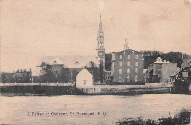 L'ÉGLISE ET LE Couvent, St-Raymond, Québec, RPPC, Dos non divisé (24. ...