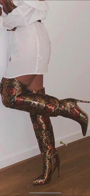 SXXY FUNKY EXTREME THIGH HIGH Pattern Boots * 6 uk * CLUBBING * PARTY £ ...