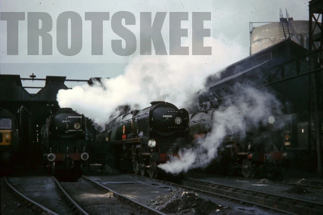 35MM SLIDE BR British Railways Steam Loco 34071 Class WCBB Bournemouth ...