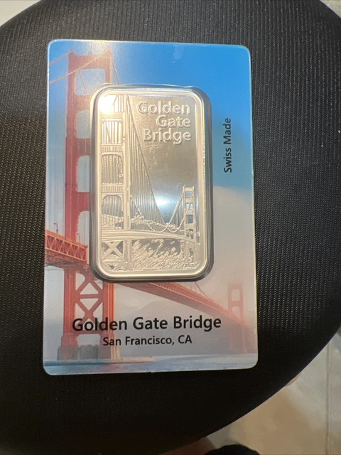 1 OZ SILVER PAMP GOLDEN GATE BRIDGE BAR Serial Number Varies. £62.91 ...