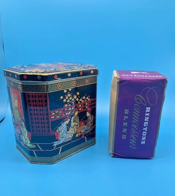 VINTAGE RINGTONS TEA Tin with Original 1970s Half Pound Tea Packet ...