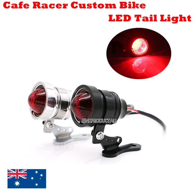 BLACK MOTORCYCLE RETRO LED Tail Brake Light Harley custom cafe racer ...